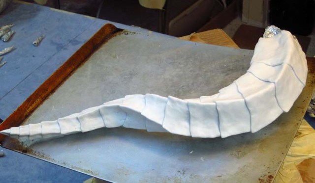Paper Mache Tiamat Dragon – jaws and horns | Gourmet Paper Mache Blog