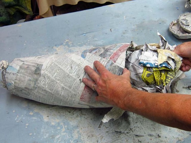 Paper Mache Ice Dragon – Wood Plaques and the Neck | Gourmet Paper ...