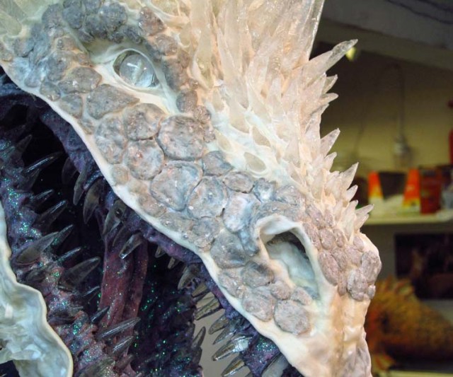 Paper Mache Ice Dragon – Final Assembly | Gourmet Paper Mache Blog