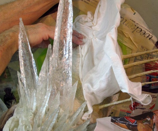 Paper Mache Ice Dragon – Final Assembly | Gourmet Paper Mache Blog