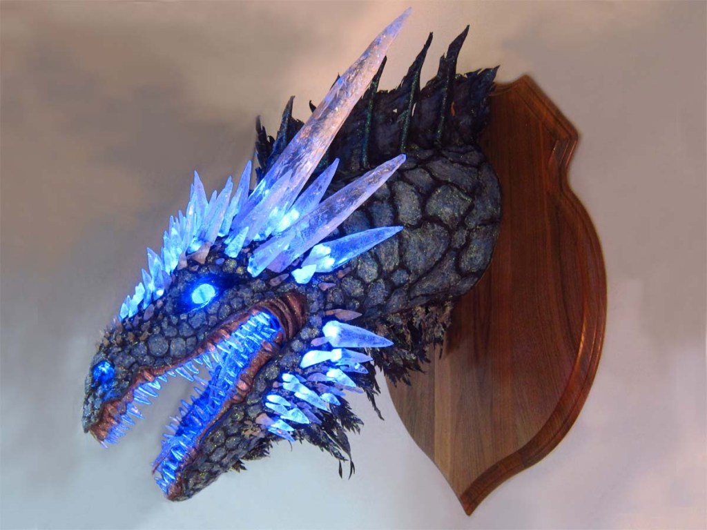 Paper Mache Ice Dragon – Finished! | Gourmet Paper Mache Blog